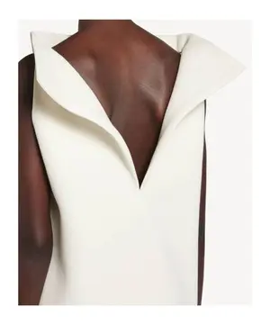Balenciaga Sleeveless Vareuse Dress With Voluminous Panels - Ivory
