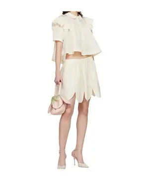 Simone Rocha Mini Skirt With Fan Lace Trim