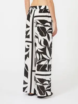 Max Mara Printed Palazzo Pants - Black