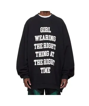 Vaquera Oversized Pullover Sweatshirt With Text Appliqu
