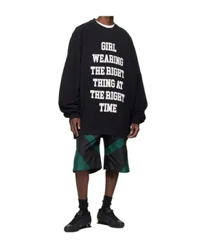 Vaquera Oversized Pullover Sweatshirt With Text Appliqu