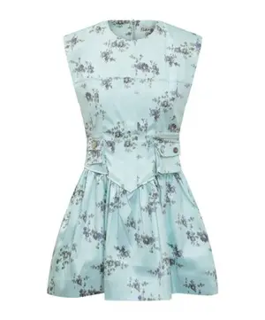 GANNI Sleeveless Floral Corset Mini Dress