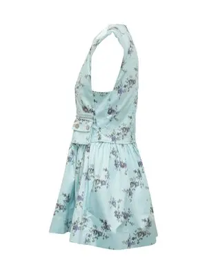 GANNI Sleeveless Floral Corset Mini Dress