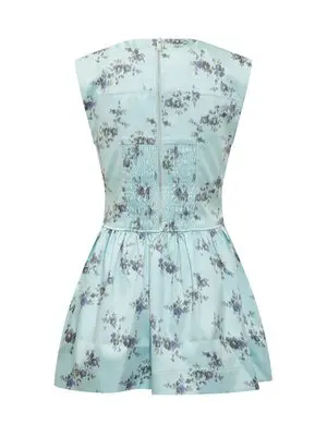 GANNI Sleeveless Floral Corset Mini Dress