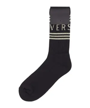 Versace Logo Intarsia Cotton Socks