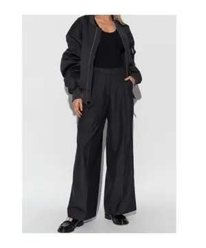 ENTIRE STUDIOS Pleated Wide Leg Trousers - Black