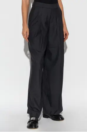 ENTIRE STUDIOS Pleated Wide Leg Trousers - Black