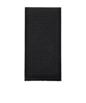 FERRAGAMO Logo Fringed Scarf - Black