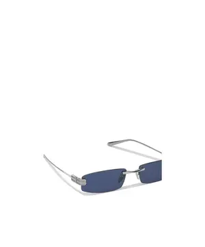 Balenciaga Gossip S Rimless Rectangular Sunglasses - Blue