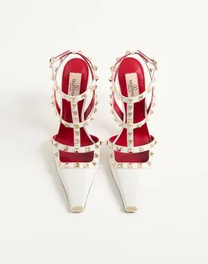 Valentino Garavani Rockstud Kidskin Pumps 100mm - White