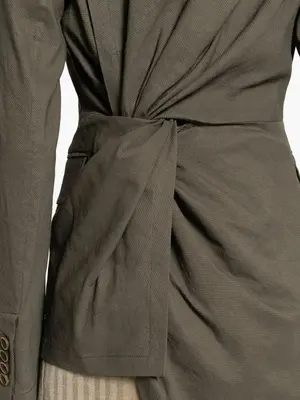 UMA WANG Single-breasted Blazer With Peak Lapels And Asymmetric Hem - Green