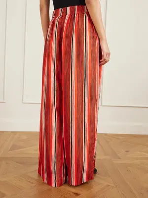 Proenza Schouler Amira Striped Wide Leg Pants - Red