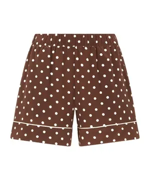P.a.r.o.s.h Polka Dot Elasticated Waist Shorts - Brown