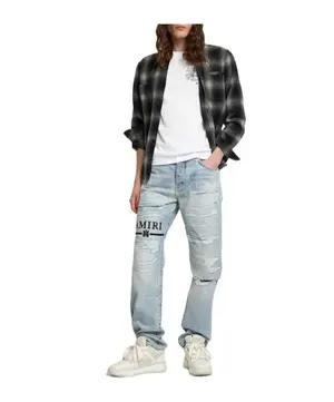 Amiri Bar Logo Straight Jeans