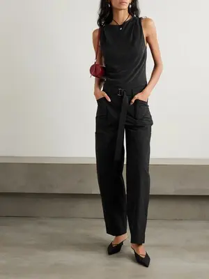 ST. AGNI High Rise Wide-leg Cargo Trousers