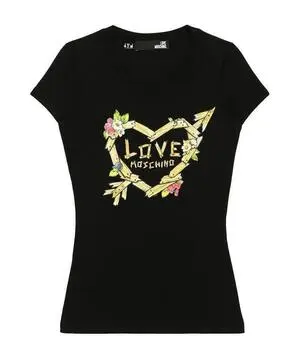 Moschino Cotton Love Heart T-shirt - Black