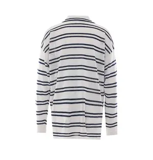 Max Mara Origine Striped Linen Cardigan - White
