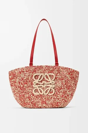 Loewe Woven Raffia Logo Tote Bag