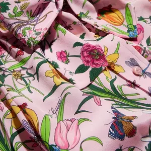 Gucci Allover Flora Print Silk Midi Dress