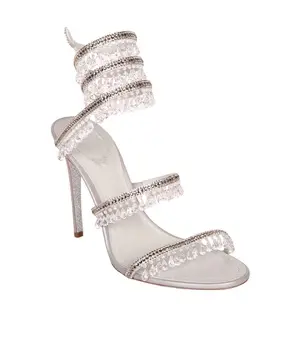 Rene Caovilla Crystal Embellished Spiral Sandals - No