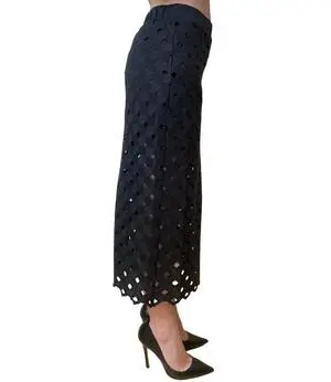 Max Mara Broderie Midi Skirt - Black
