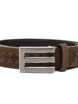 Etro Logo Buckle Leather Belt