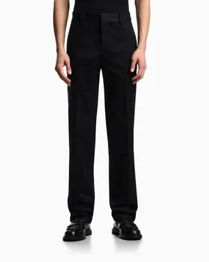 Emporio Armani Tailored Trousers With Logo Plate