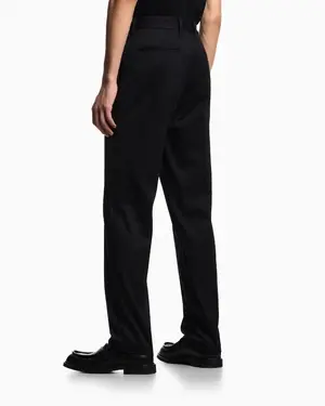 Emporio Armani Tailored Trousers With Logo Plate
