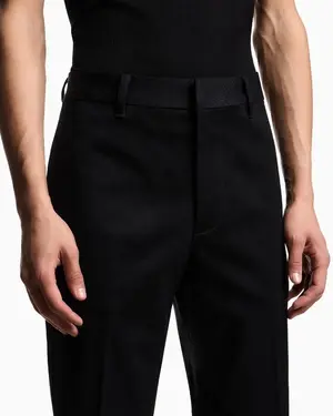 Emporio Armani Tailored Trousers With Logo Plate