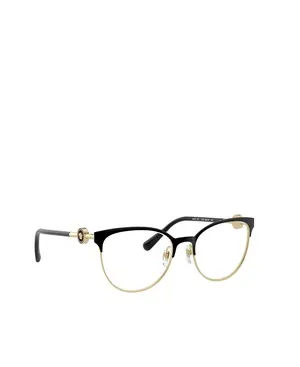 Versace Logo Plaque Cat-eye Frame Glasses - Black