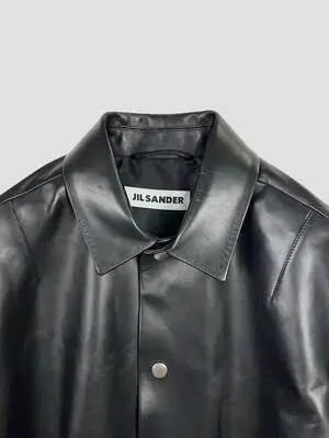 JIL SANDER Elasticated-hem Leather Jacket