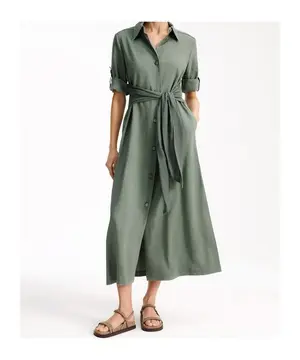 Marella Stretch Linen And Viscose Shirt Dress