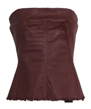Rick Owens Denim Strapless Top - Red