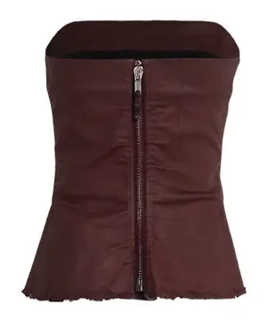 Rick Owens Denim Strapless Top - Red