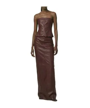 Rick Owens Denim Strapless Top - Red