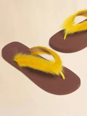 Marni Feather Embellished Flip Flop Sandals