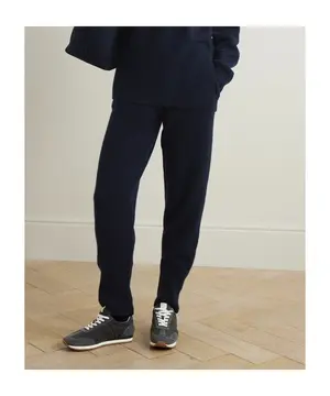 TOTEME Drawstring Rib Knit Sweatpants - Black