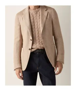 Zegna Silk And Linen Jacket - Beige