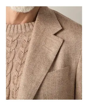 Zegna Silk And Linen Jacket - Beige