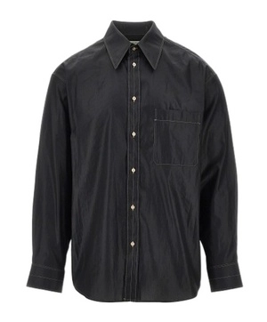 LEMAIRE Topstitched Buttoned Shirt - Black