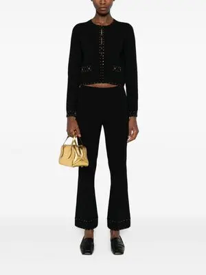 TWINSET Rhinestone-embellished Flared Trousers - Black