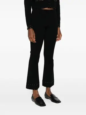 TWINSET Rhinestone-embellished Flared Trousers - Black
