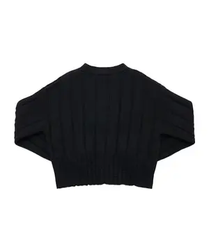 Marni Ribbed Knit Cardigan With Embroidered Logo