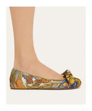 FERRAGAMO Embellished Bow Ballet Flats - Multicolor