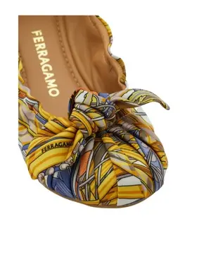 FERRAGAMO Embellished Bow Ballet Flats - Multicolor