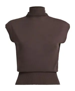 Rick Owens Knit Short Sleeve Turtleneck Top - Black