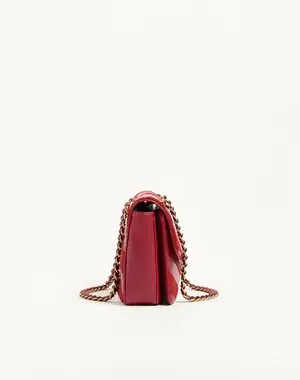 Valentino Garavani Djuna Medium Chain Bag In Suede And Nappa With Chevron Pattern