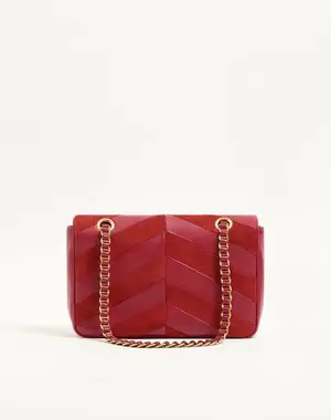 Valentino Garavani Djuna Medium Chain Bag In Suede And Nappa With Chevron Pattern