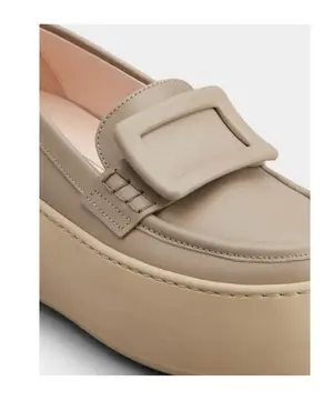 ROGER VIVIER Viv' Up Loafers In Leather - Grey