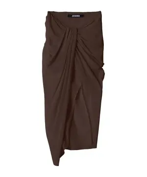 Jacquemus Draped Asymmetric Hem Skirt - Brown